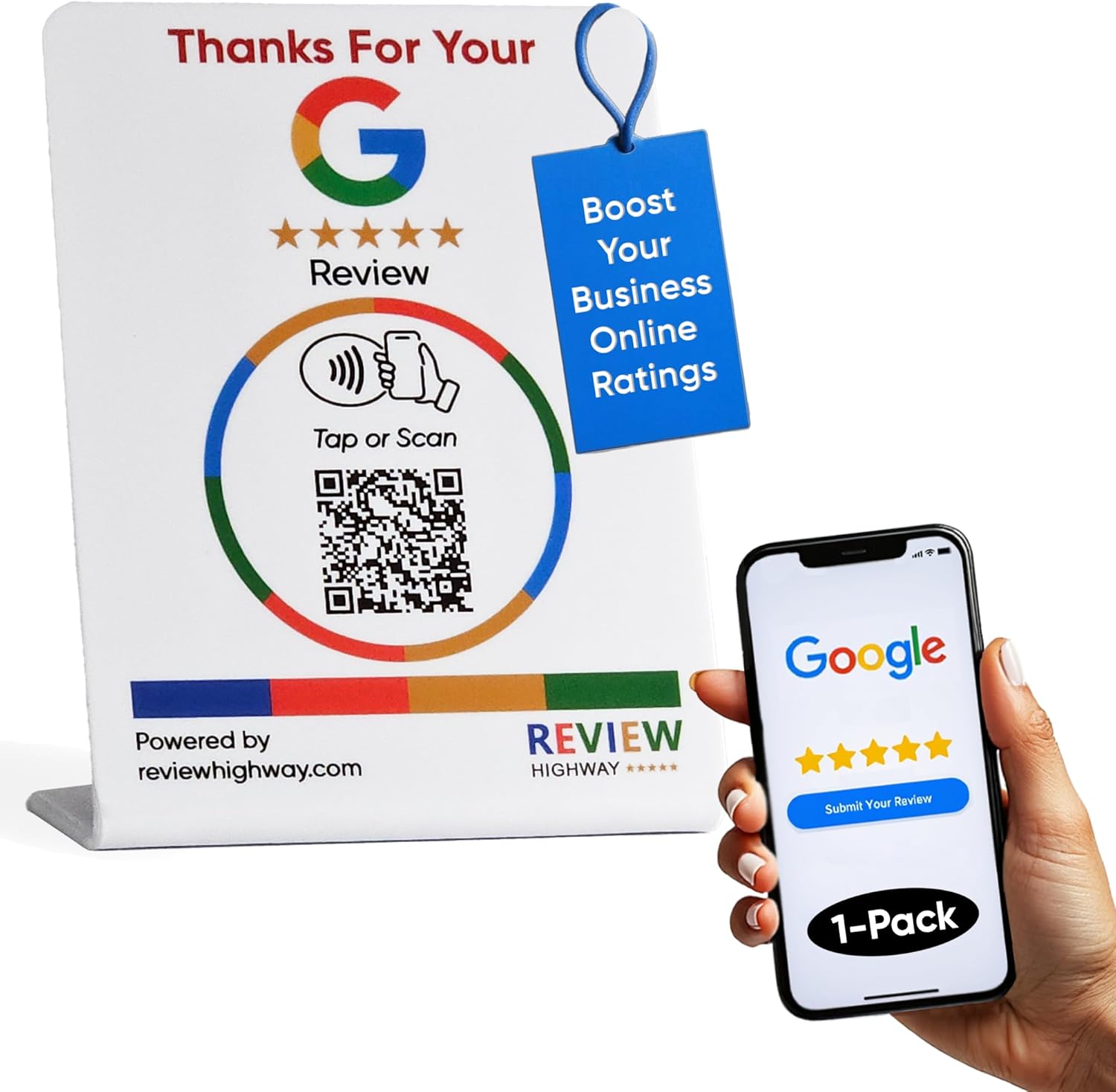 Review Highway NFC Tap Stand - Compatible with Google Reviews - NFC Tap ...