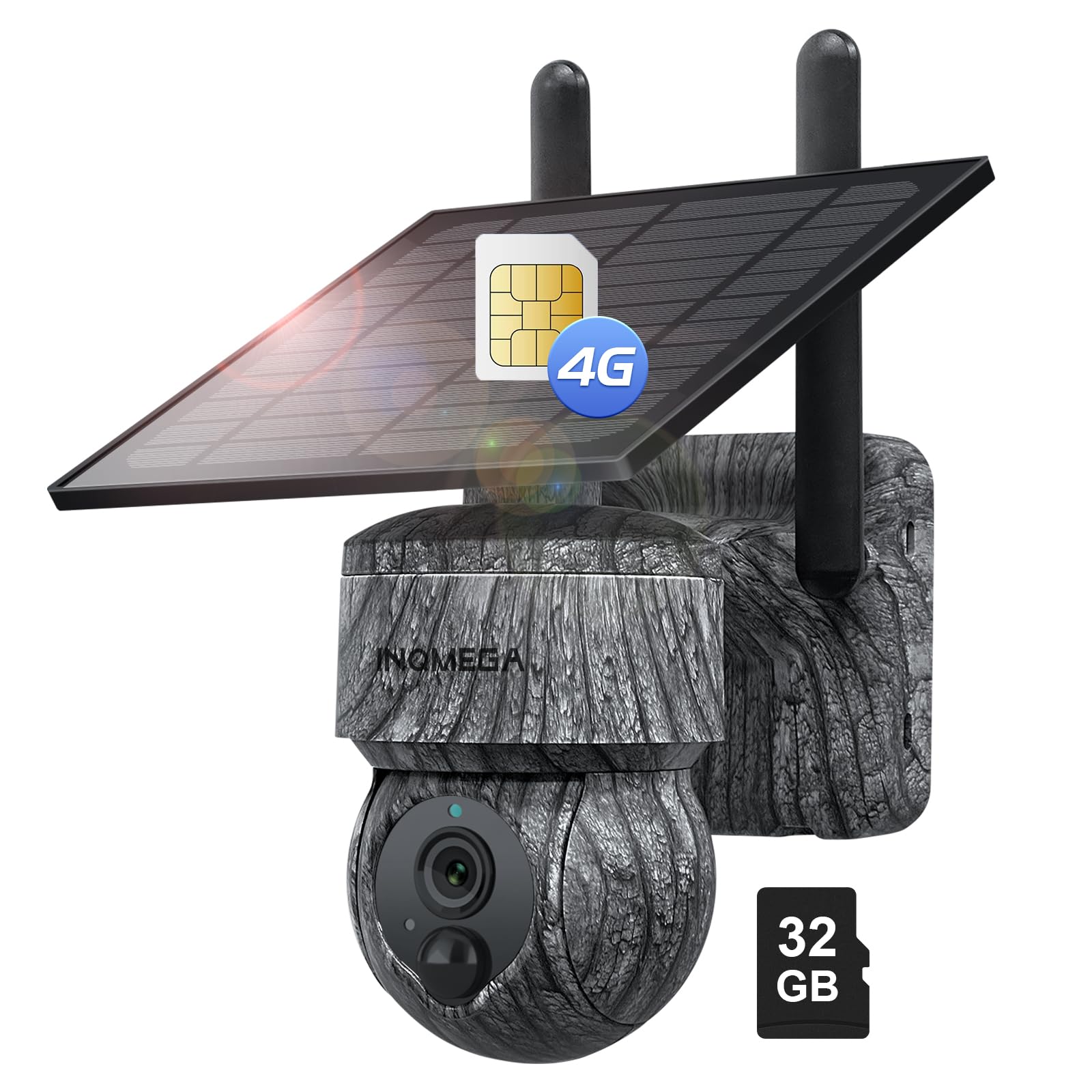 INQMEGA Solar Cellular Trail Camera,4G Hunting Camera,360° PTZ,Live 2K ...