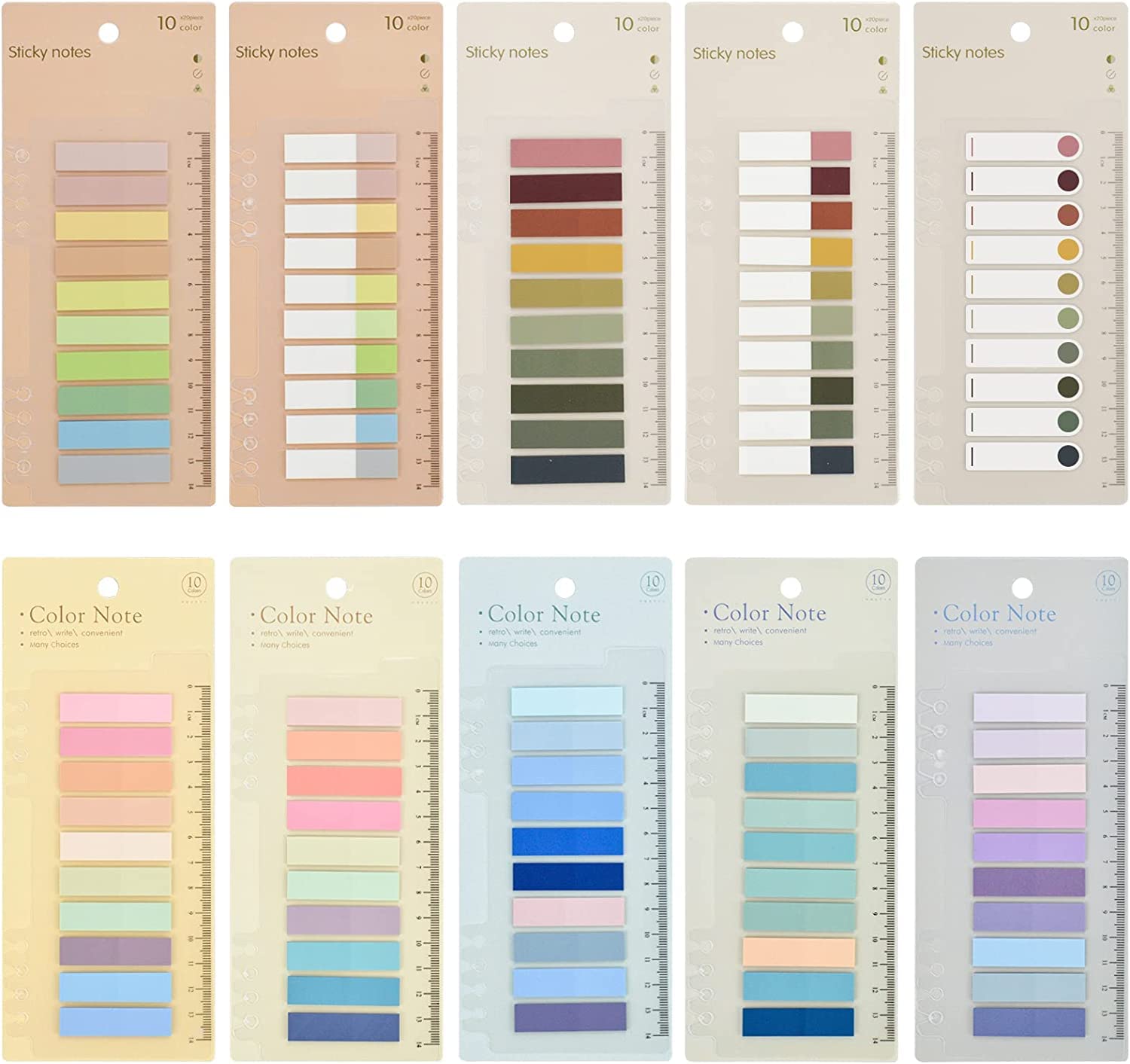 Buy IMPRINT Sticky Index Tabs, 10 Sheets Morandi Book Page Tabs Index ...