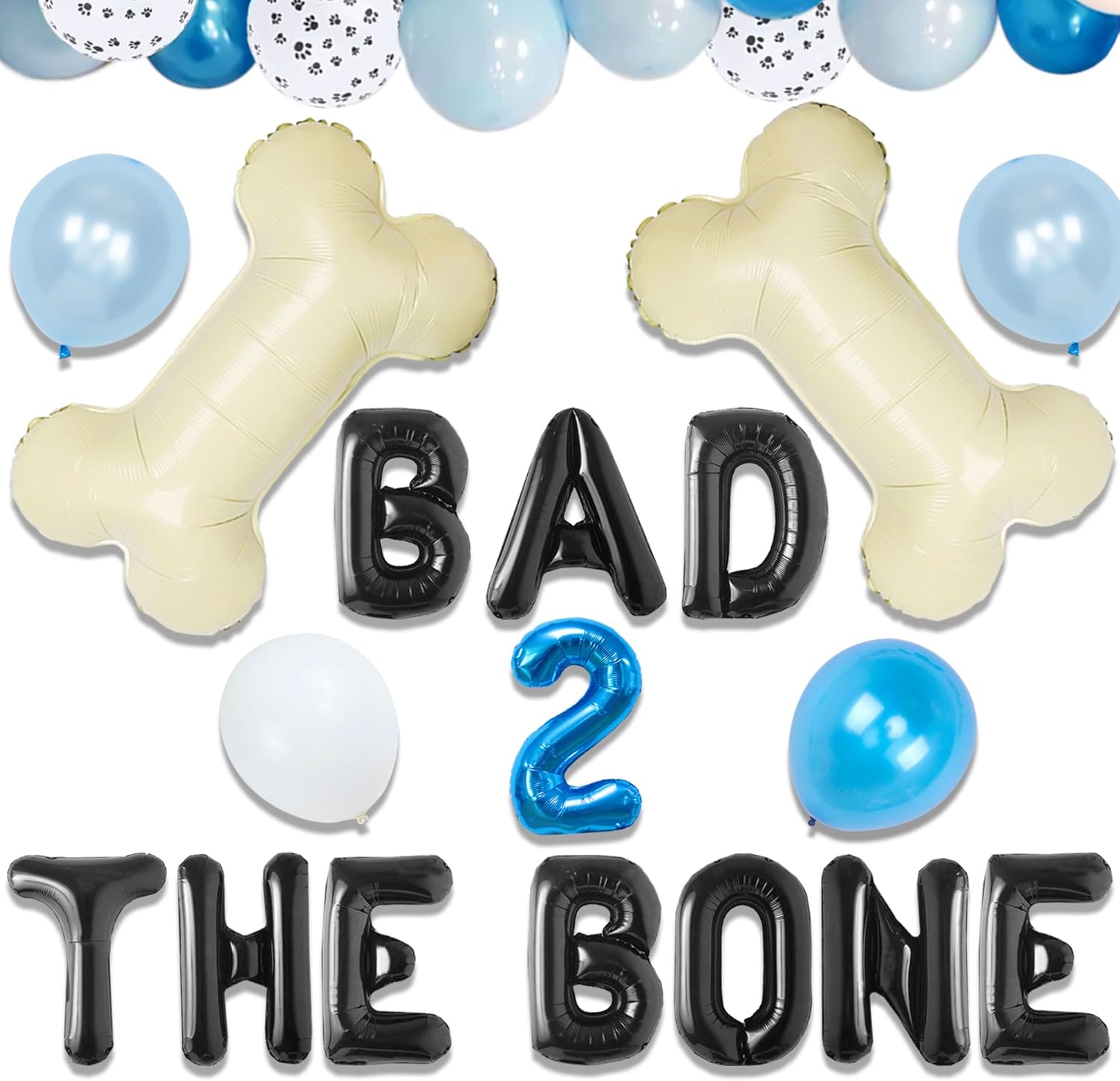 Amazon.com: LaVenty Dog 2nd Birthday Party Decorations Bad 2 the Bone ...