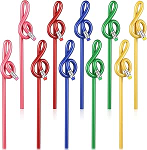Amazon.com : Toyvian 20 Pcs Music Pencils Colorful Pencils Wooden ...