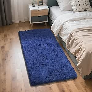 Amazon.com: Blue Fluffy Rug Shaggy Area Rug, 3x5 Area Rugs for Girls ...