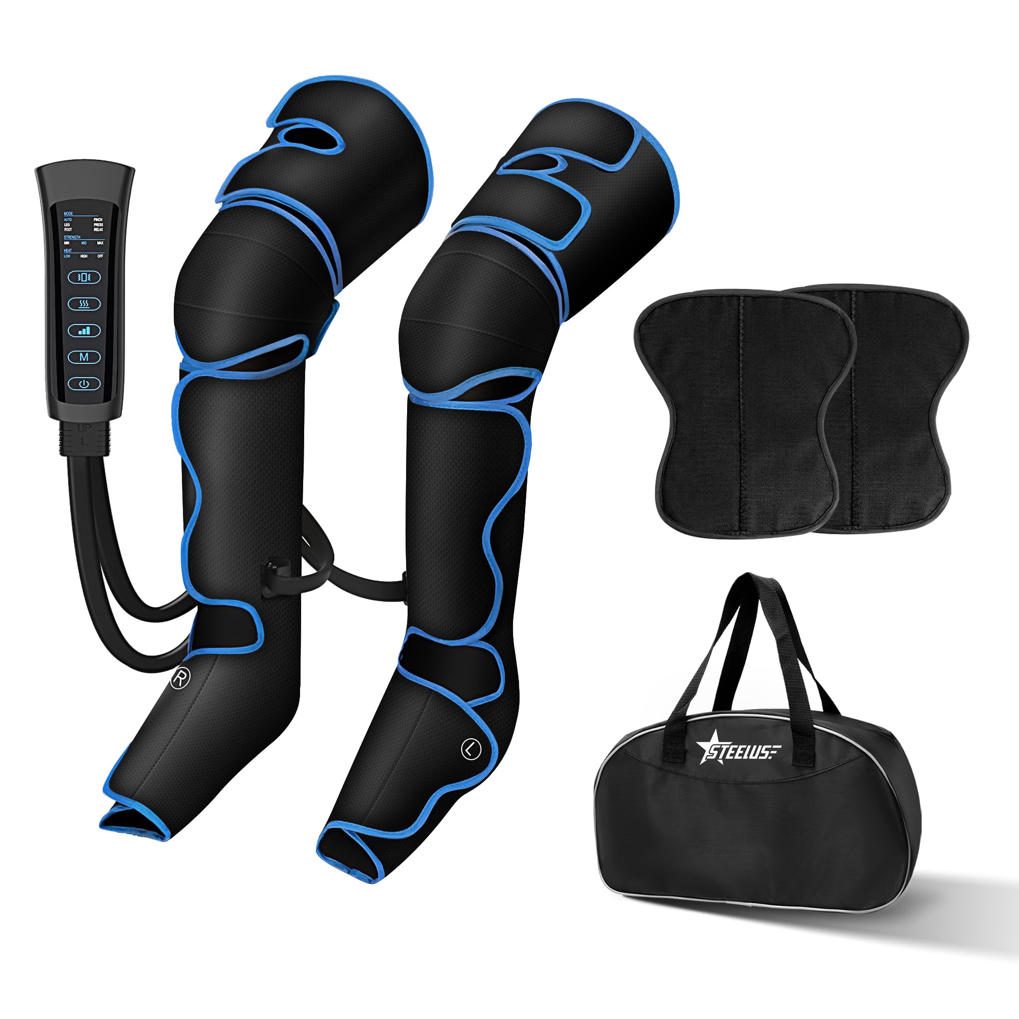 Amazon.com: STEELUS Leg Massager, Air Compression Massager with Heat, 6 ...