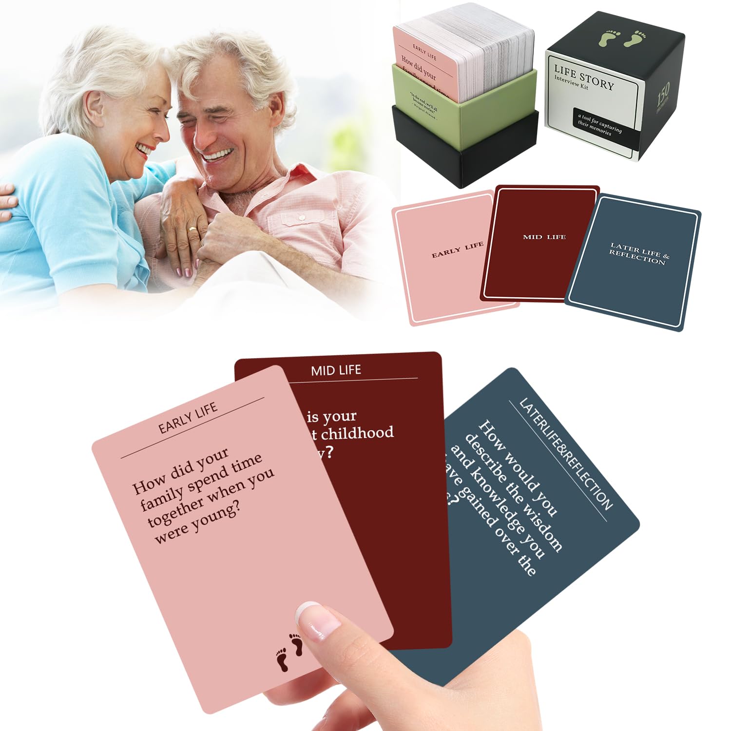 Buy IMOLL 150 Life Story Interview Kit Cards, Tales Life Story ...