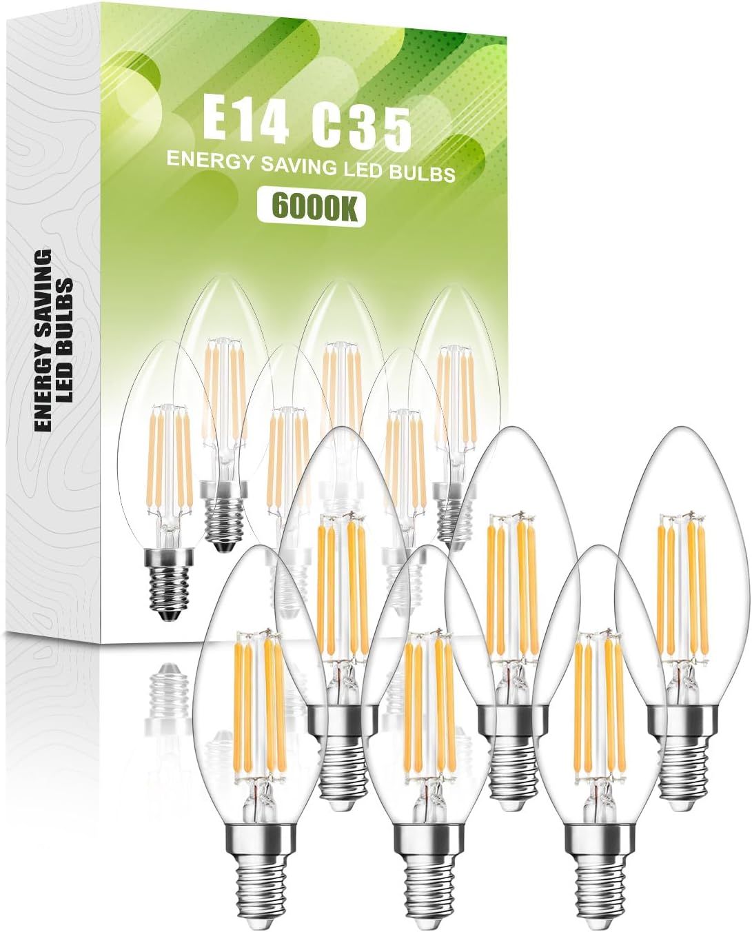 humpun E14 LED Light Bulb, 4W E14 LED Light Bulb Cool White 6000K, 40W ...