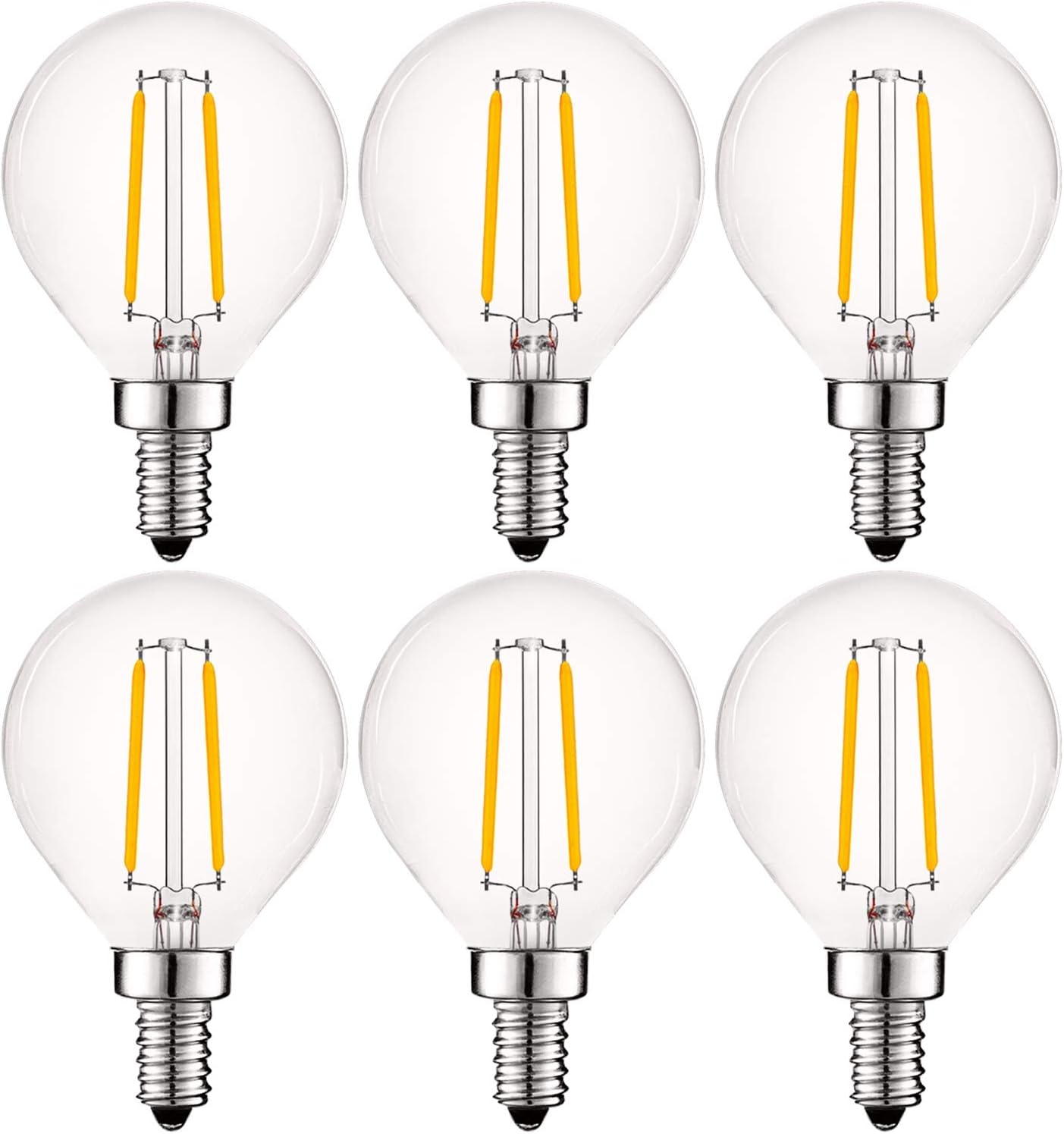 LUXRITE 4W Vintage G16.5 LED Globe Light Bulbs Dimmable, 2700K Warm ...