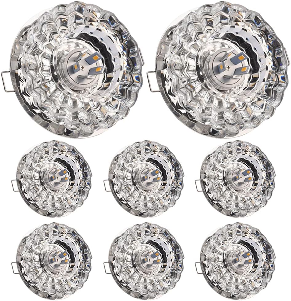 Amazon.com: WLBHWL LED Crystal Recessed Downlight 2in 3in Round Can ...