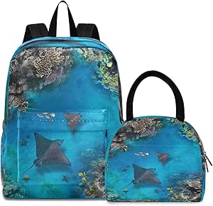 Amazon.com: Blueangle Sea Stingray Backpack Teens Girls Boys School ...