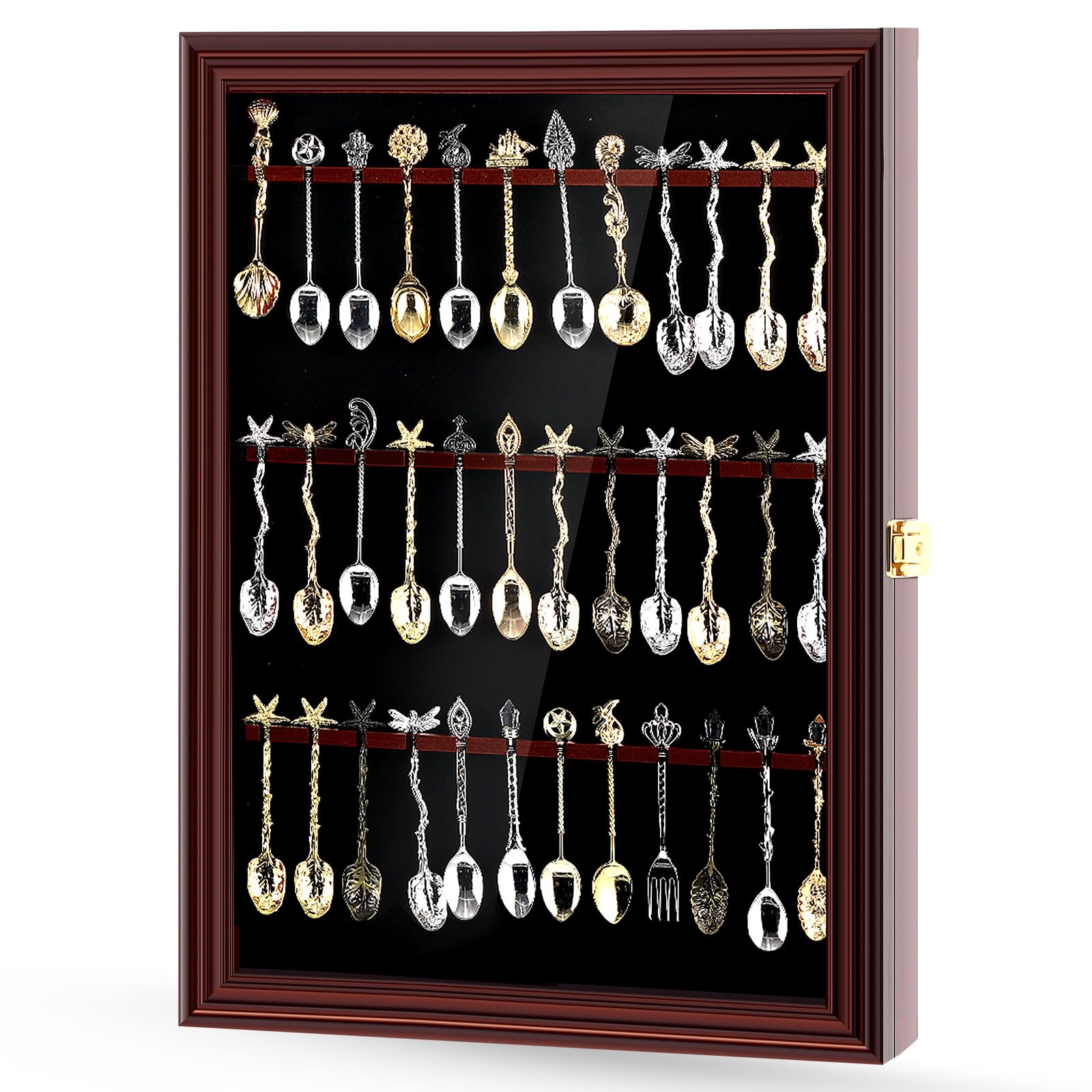 Amazon.com: Silipull 60/36 Souvenir Tea Spoon Display Case Wall Mount ...