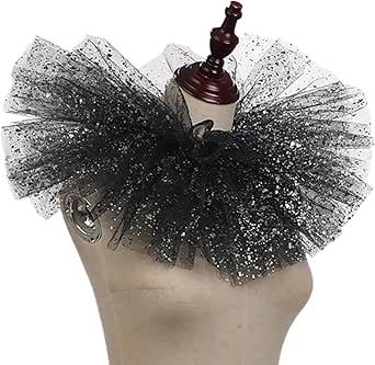 Amazon.com: Layered Ruffled Mesh Neck Ruff Renaissances Victorian ...
