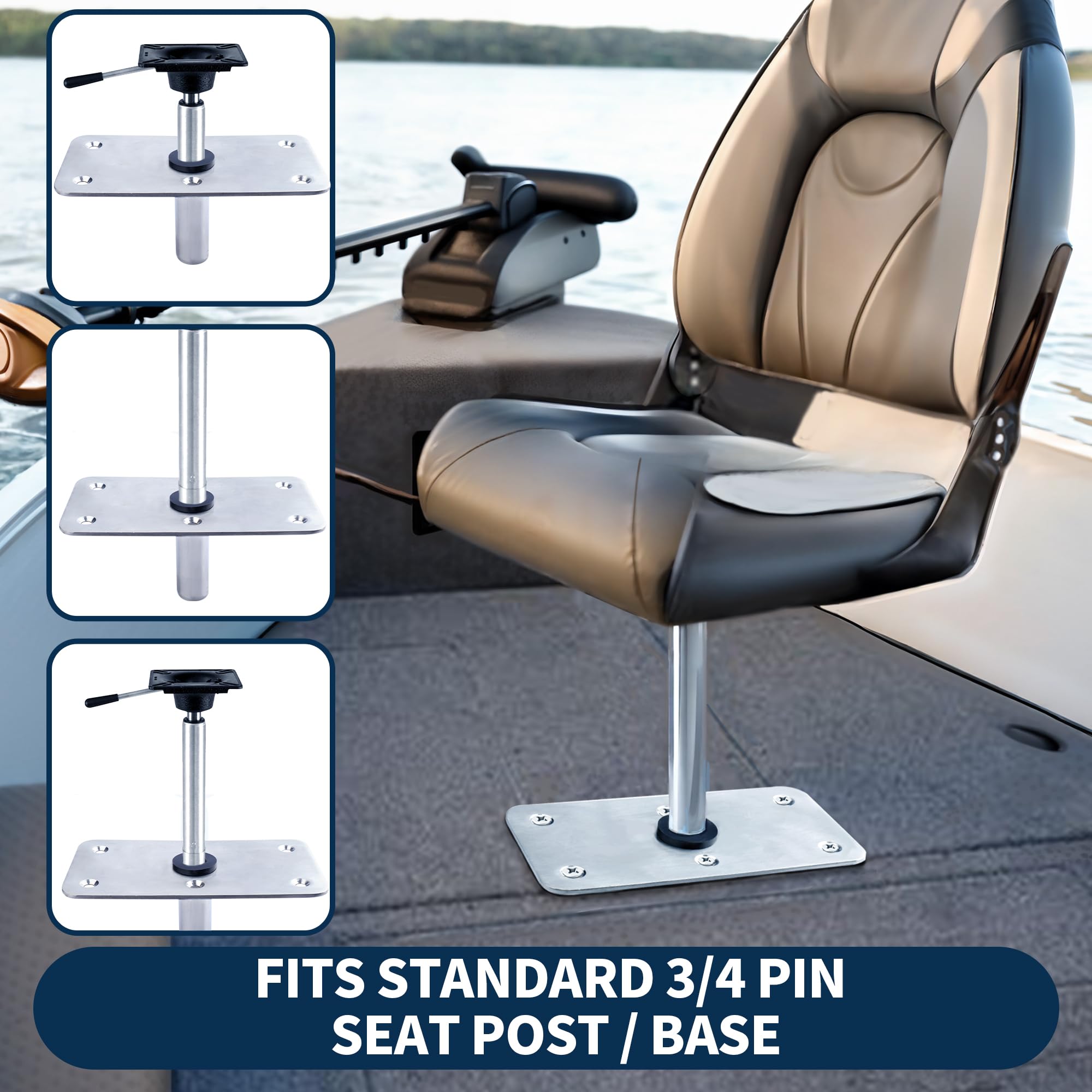 Snapklik.com : Boat Seat Base 8" X 4",Stainless Steel Jon Bass Boat ...
