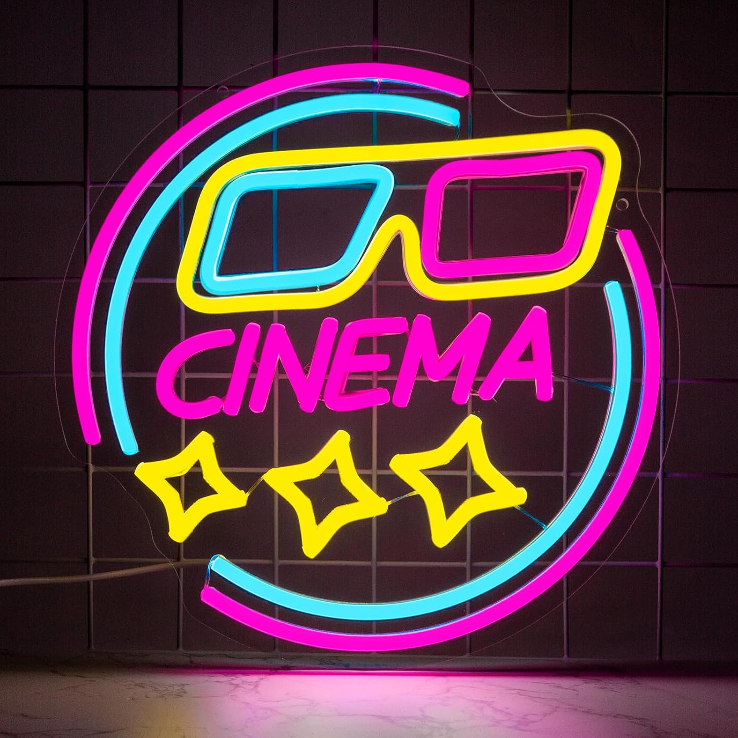 Amazon.com : AUGELRE Cinema Neon Sign, Neon Signs for Wall Decor ...