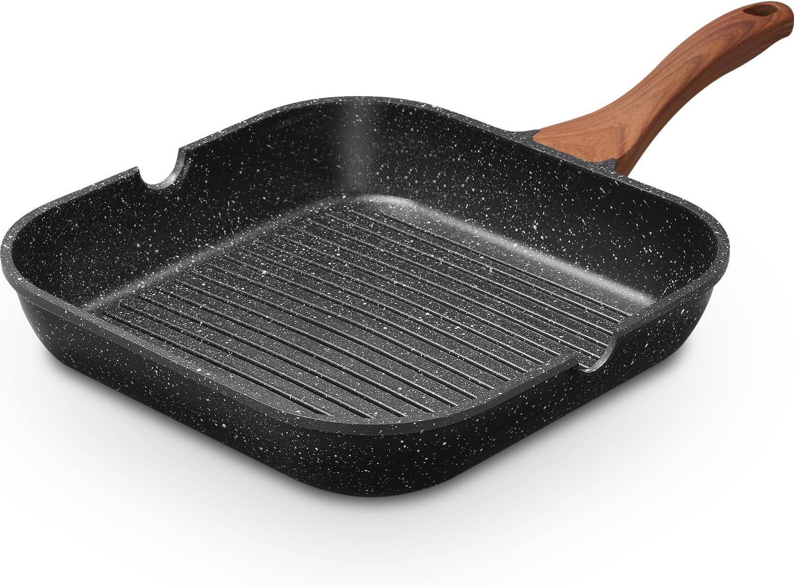 Amazon.com: ESLITE LIFE 9.5 Inch Nonstick Grill Pan for Indoor Cooking ...