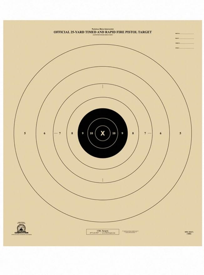 Amazon.com : 25 Yard, Timed and Rapid Fire Target, Official B-8 NRA ...