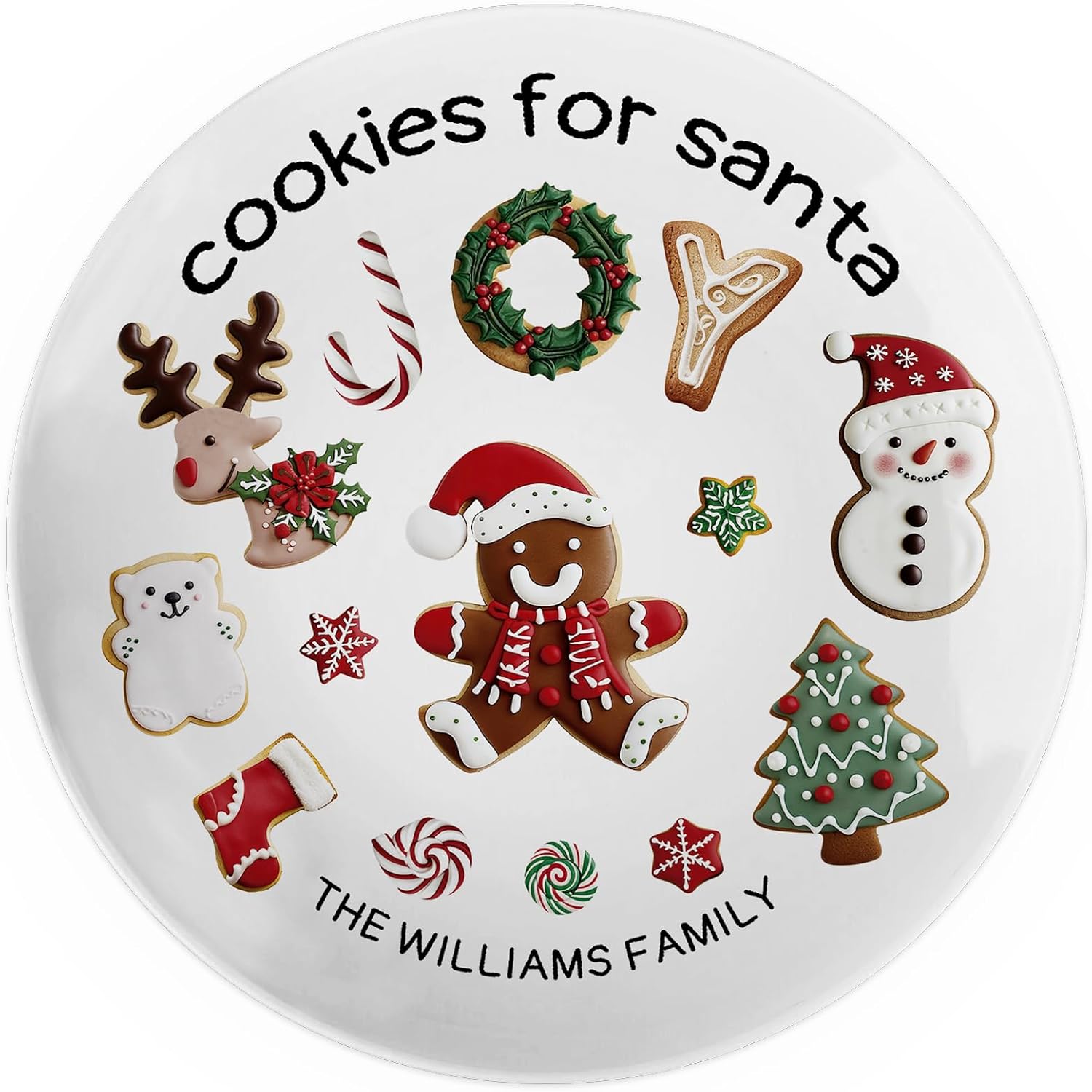 Amazon.com | Viynran 10" Christmas Melamine Dinner Plate – Stackable ...