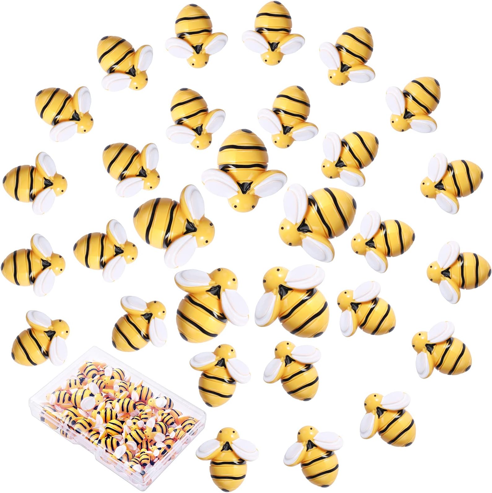 Amazon.com: Sowaka 20 Pcs Mini Bee Ornaments Tiny Resin Flatback ...