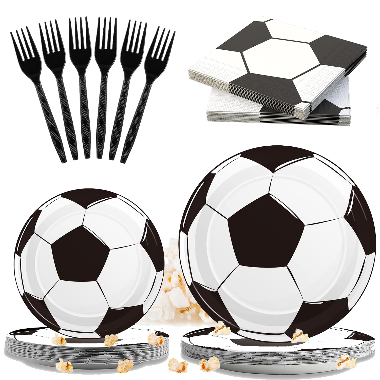 Amazon.com: 96 Pcs Soccer Party Supplies Bundle Paper Plates Napkins ...