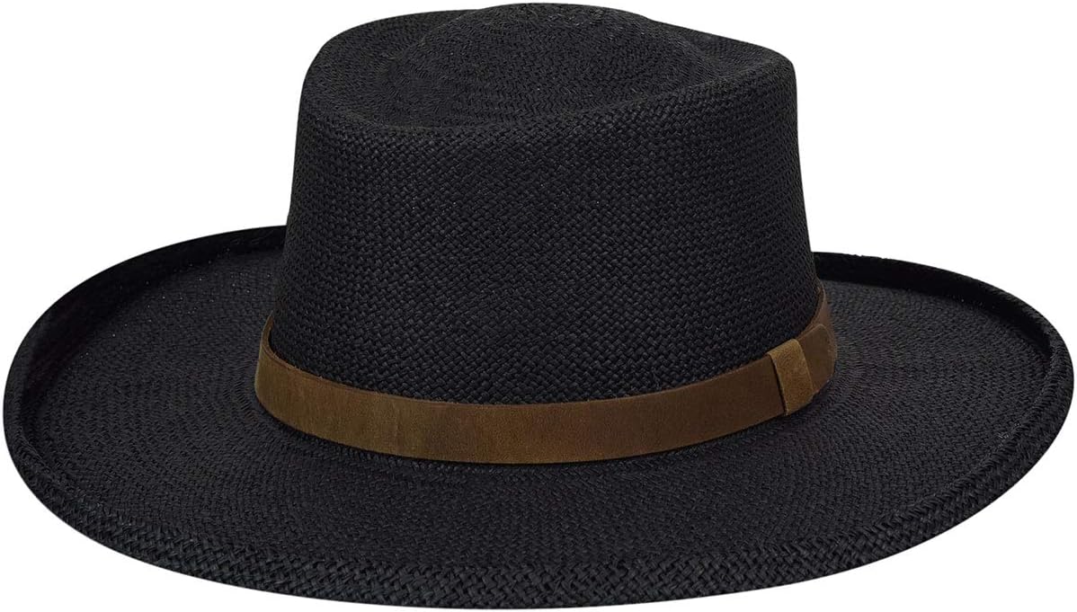 Pantropic Panama Straw Twisted Gambler Black S/M at Amazon Men’s ...