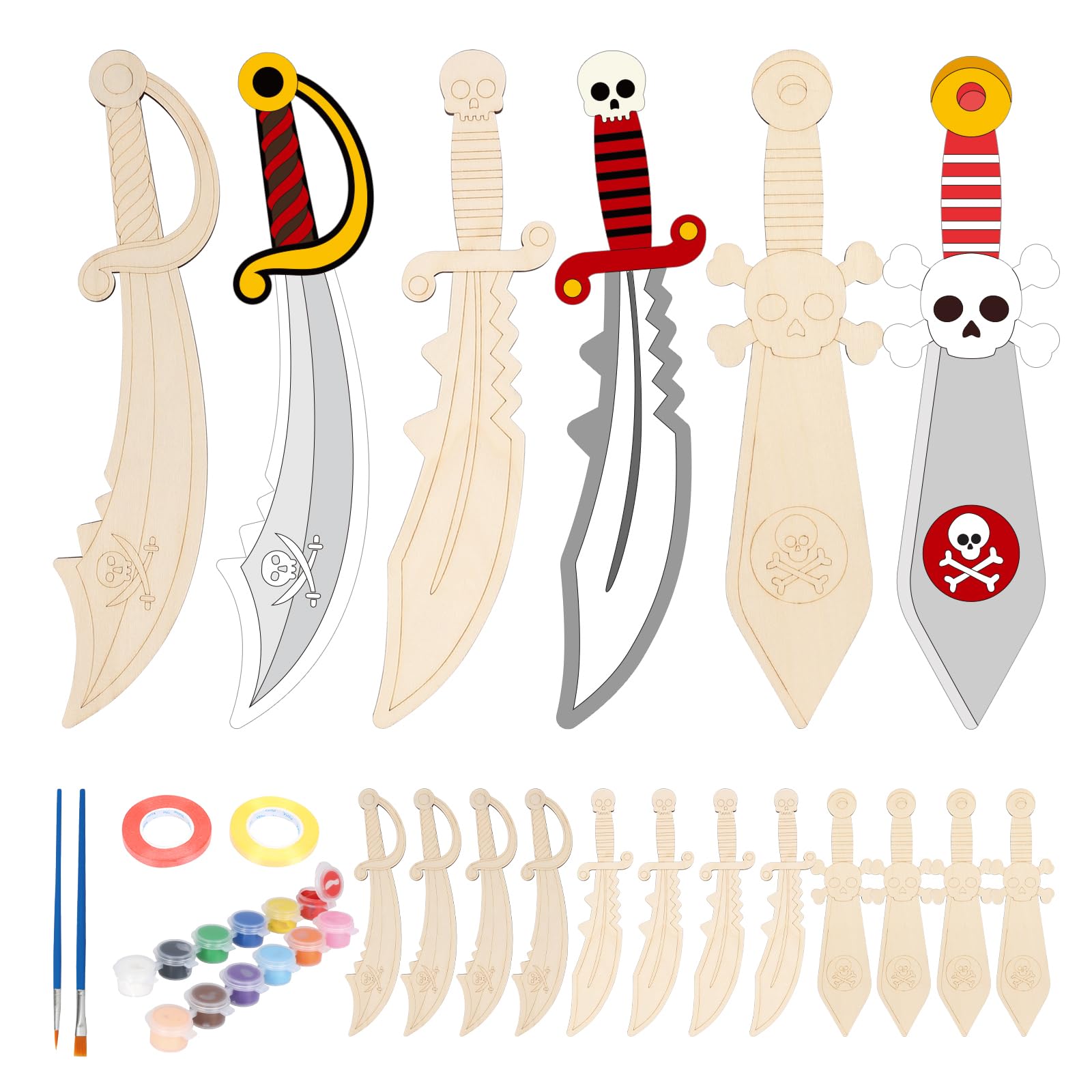 Amazon.com: Fennoral 12 Pack Pirates Craft for Kids Make You Own ...
