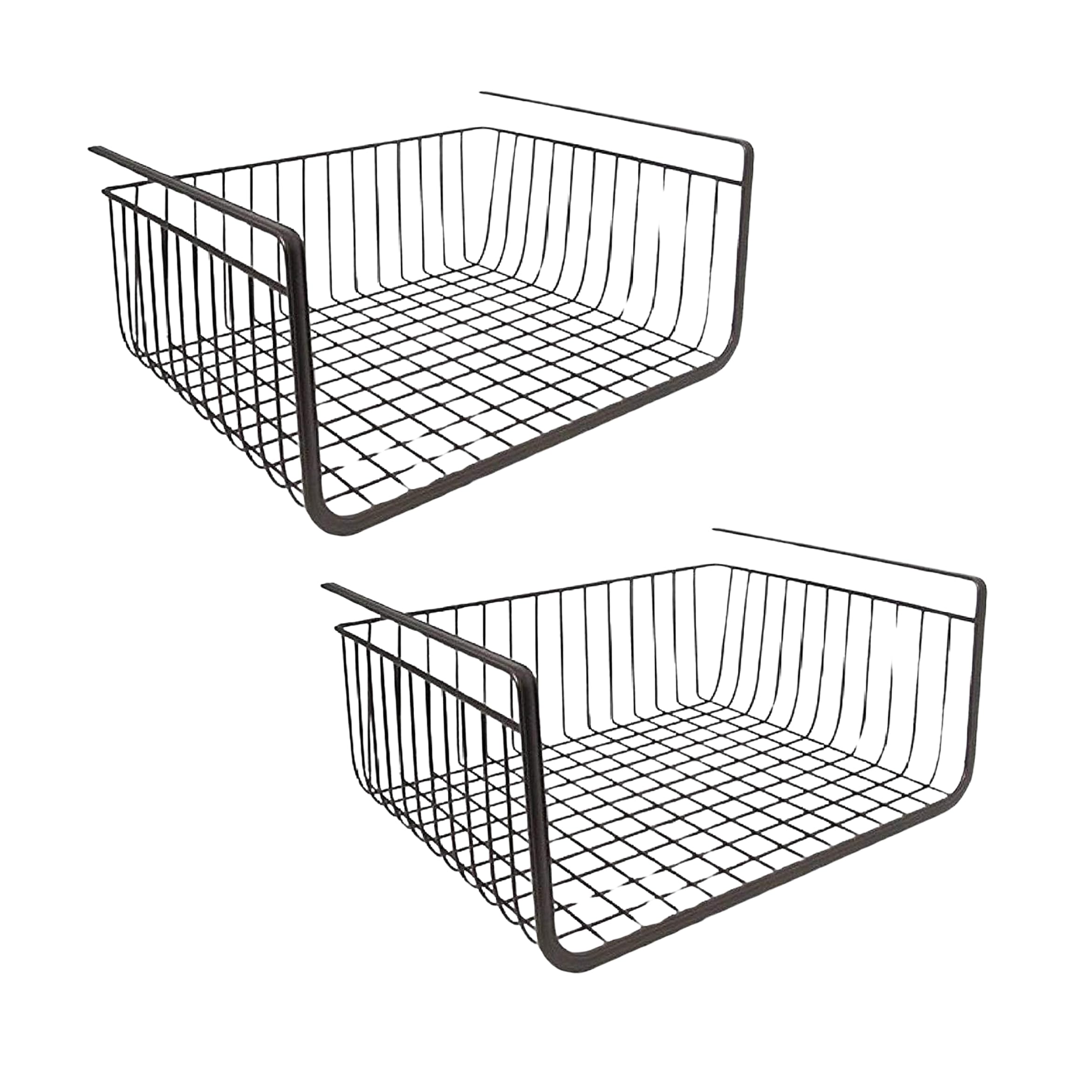 Go Hooked Multipurpose 16 Inch Under Shelf Basket Powder Coated Iron ...