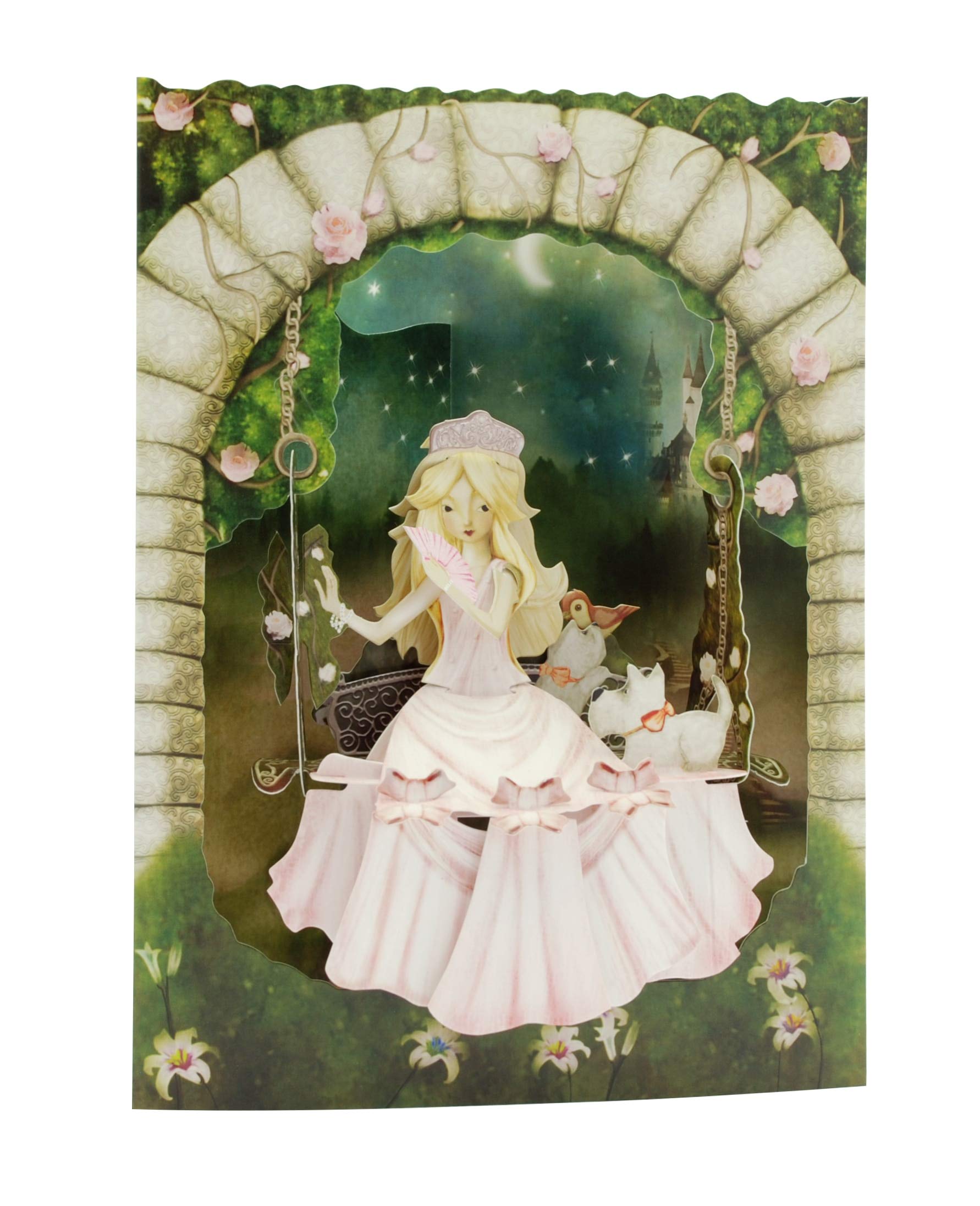 SANTORO Swing Card, 3D Pop Up Greeting Card - Princess on a Swing - For ...