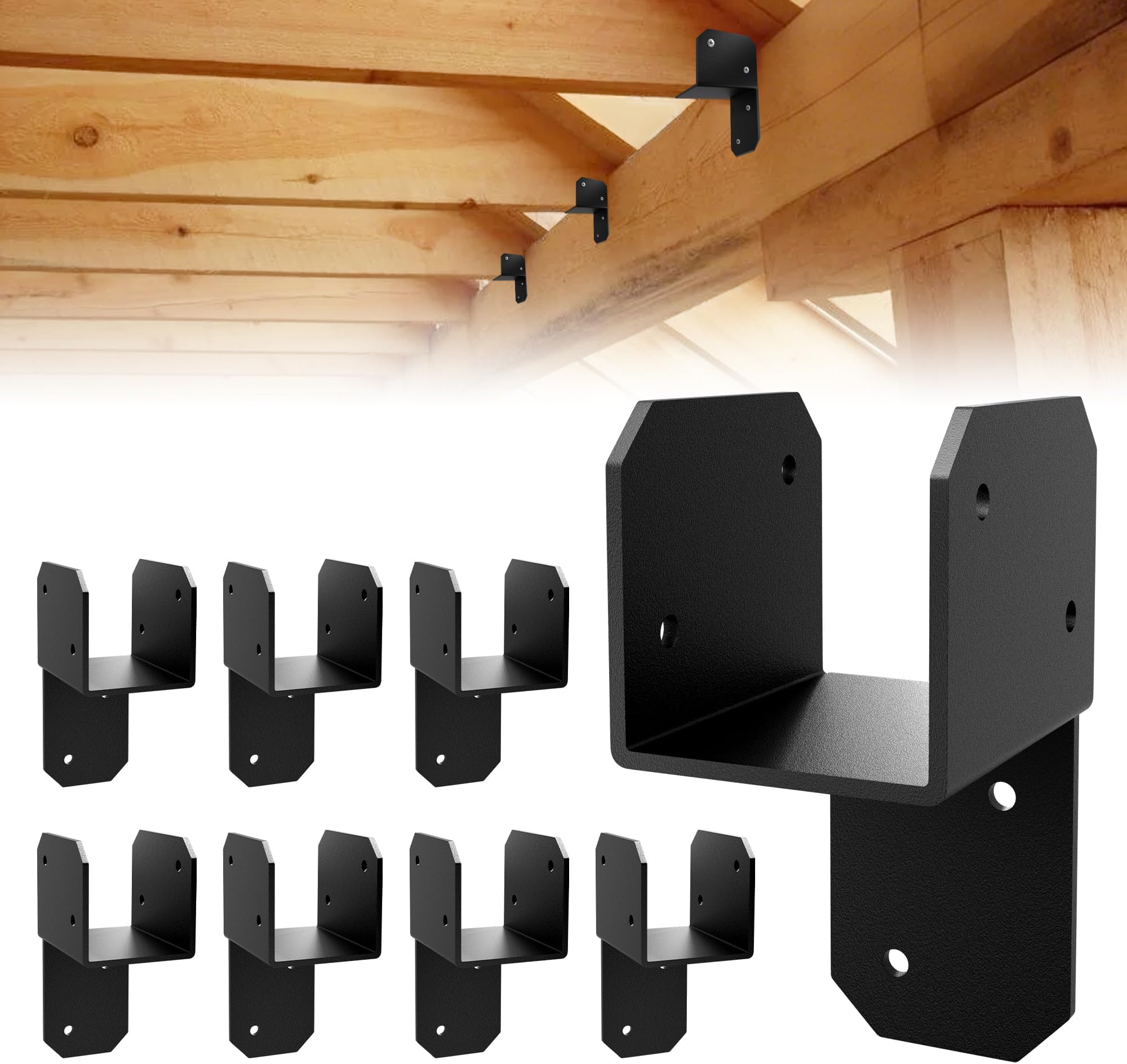 Amazon.com: 8 Pack T Shaped Post to Beam Connector Roof Tie Bracket ...