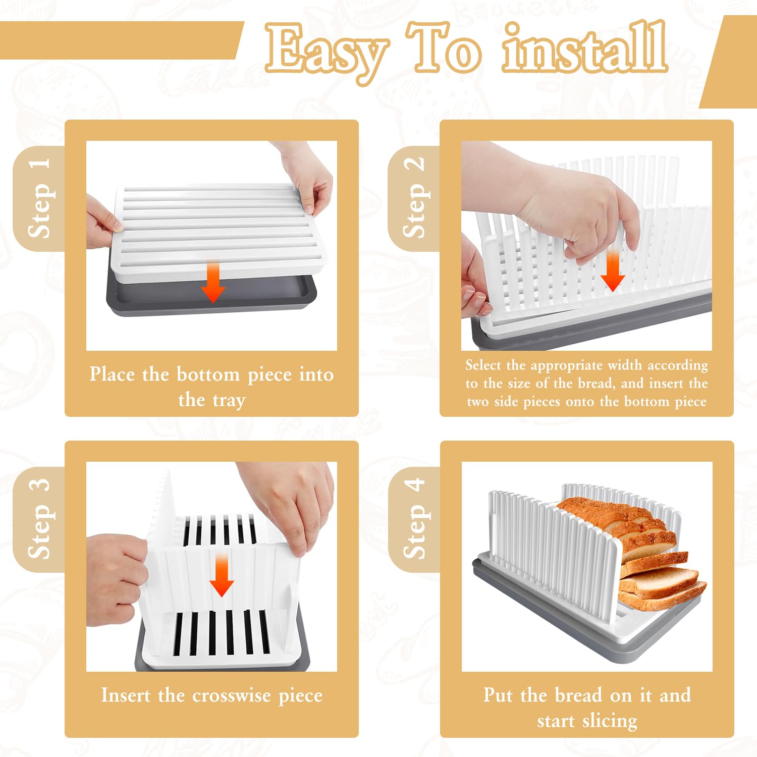 Bread Slicer for Homemade with Silicone Pastry Brush Bread Slicing ...