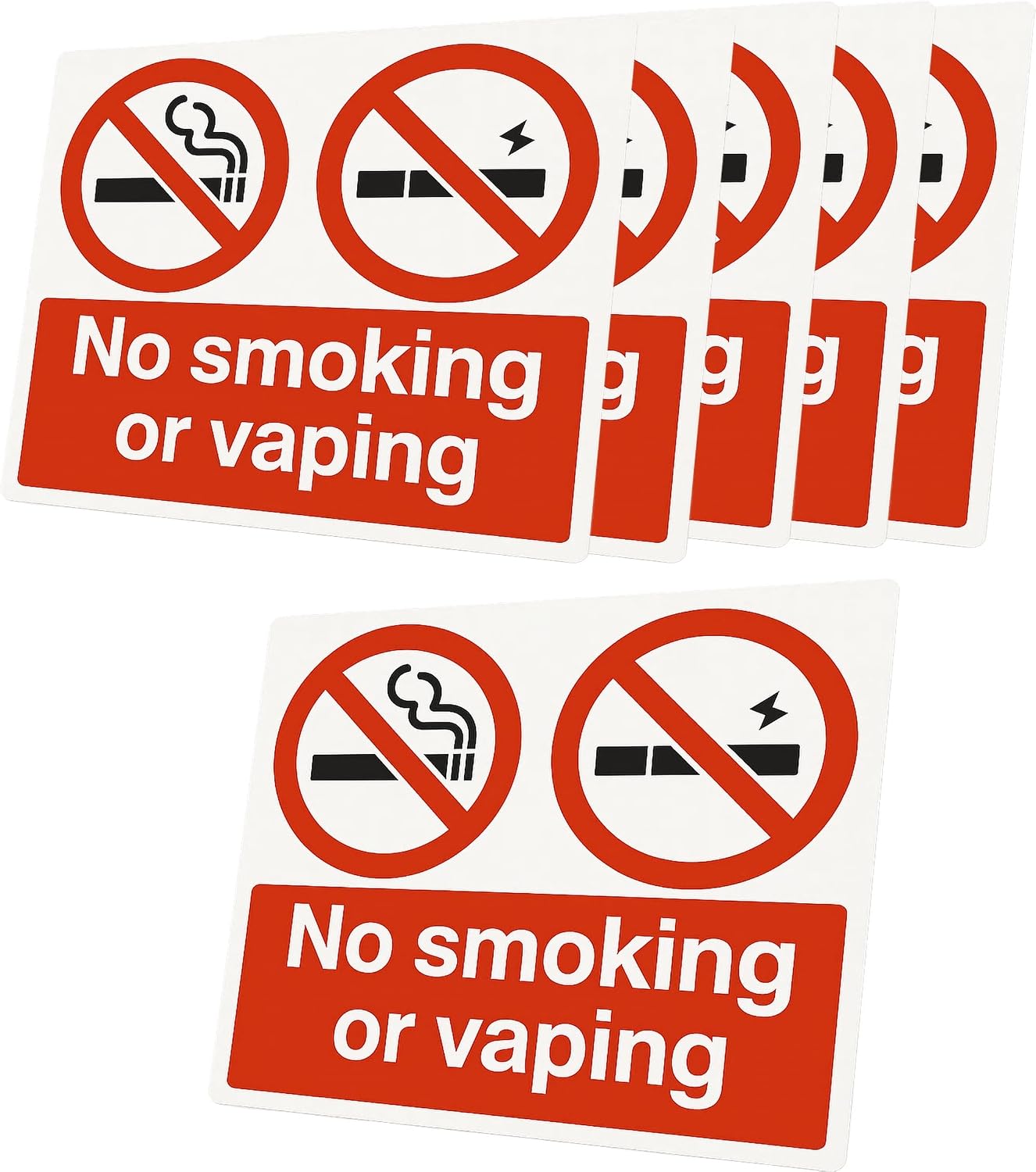 1,2,6,10PK No Smoking or Vaping Signs - 20x15cm Self Adhesive No ...