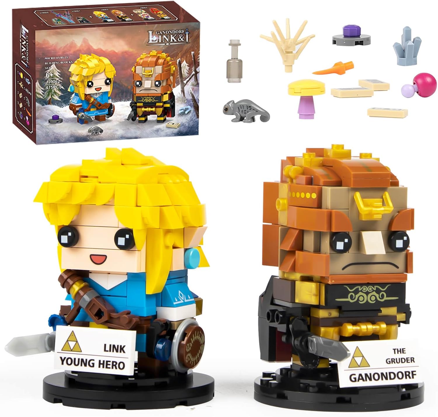 Amazon.com: GEVINST Link and Ganondorf Building Set, Sword and Shield ...