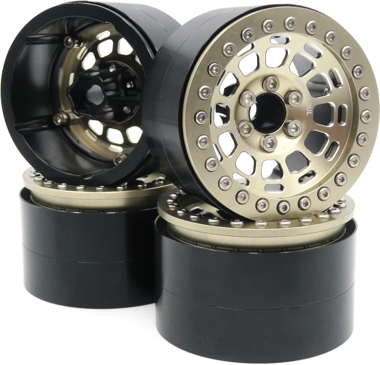 Amazon.com: hobbysoul -10mm Negative Offset 2.2 Beadlock Wheels Rims ...