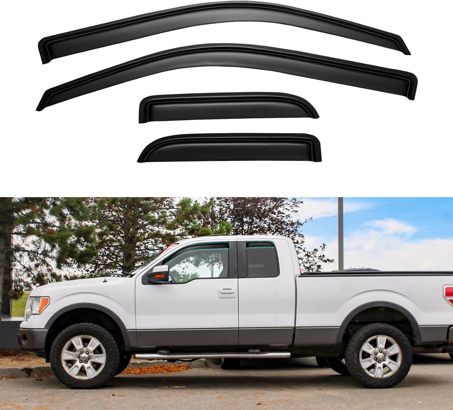 Amazon.com: YQAUTEC Window Visors Rain Guards Shield for 2004-2014 Ford ...