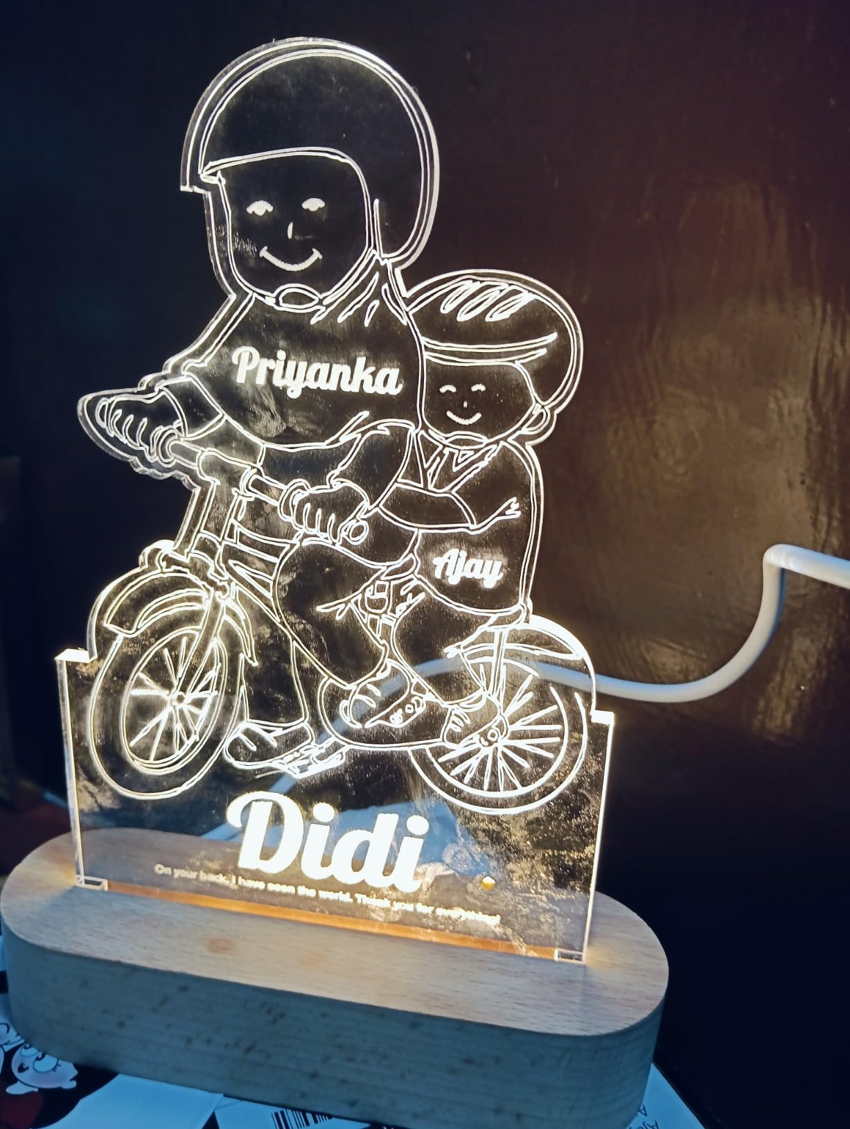 ZOCI VOCI Acrylic Personalized Engraved LED Name Lamp -Rakhi Gift For ...