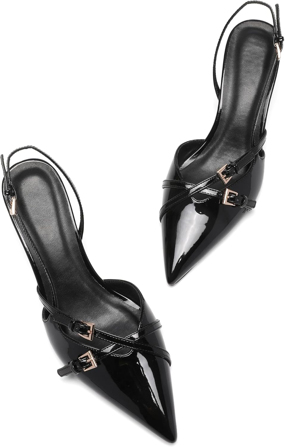 Amazon.com | Riekhany Heeled Slingback Kitten Heels for Women Closed ...