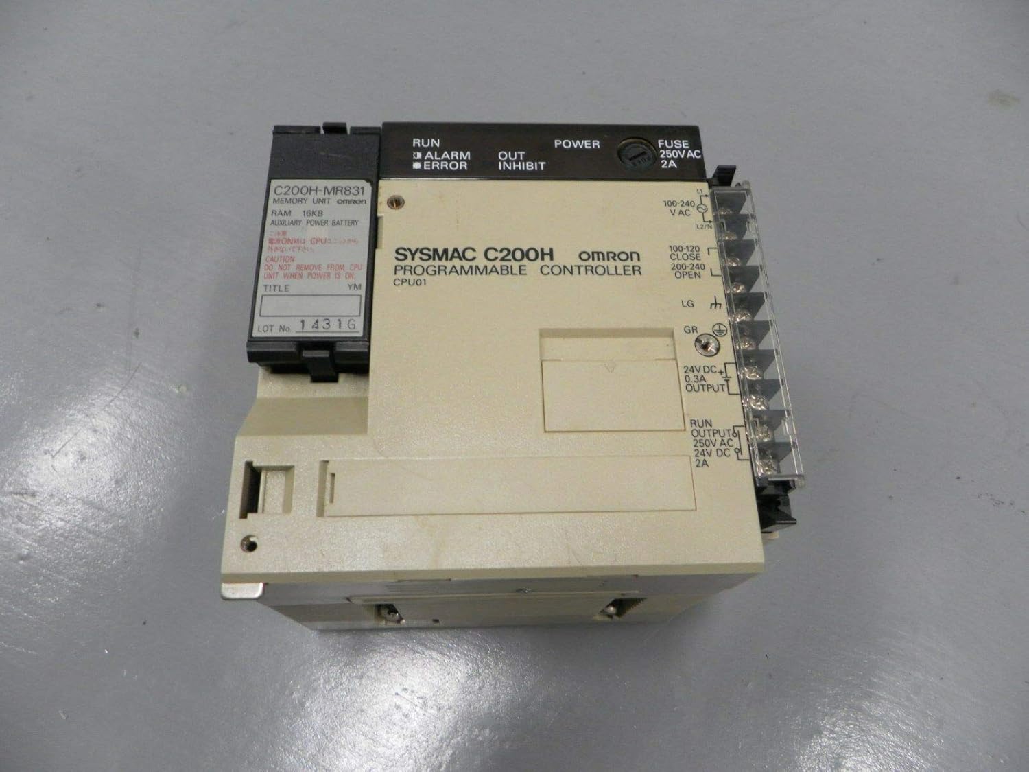 Amazon.co.jp: C200H-CPU01 CPUモジュール、プログラマブルコントローラ、100-120/200-240VAC、50/60 HZ、100 VA C200HCPU01 ...