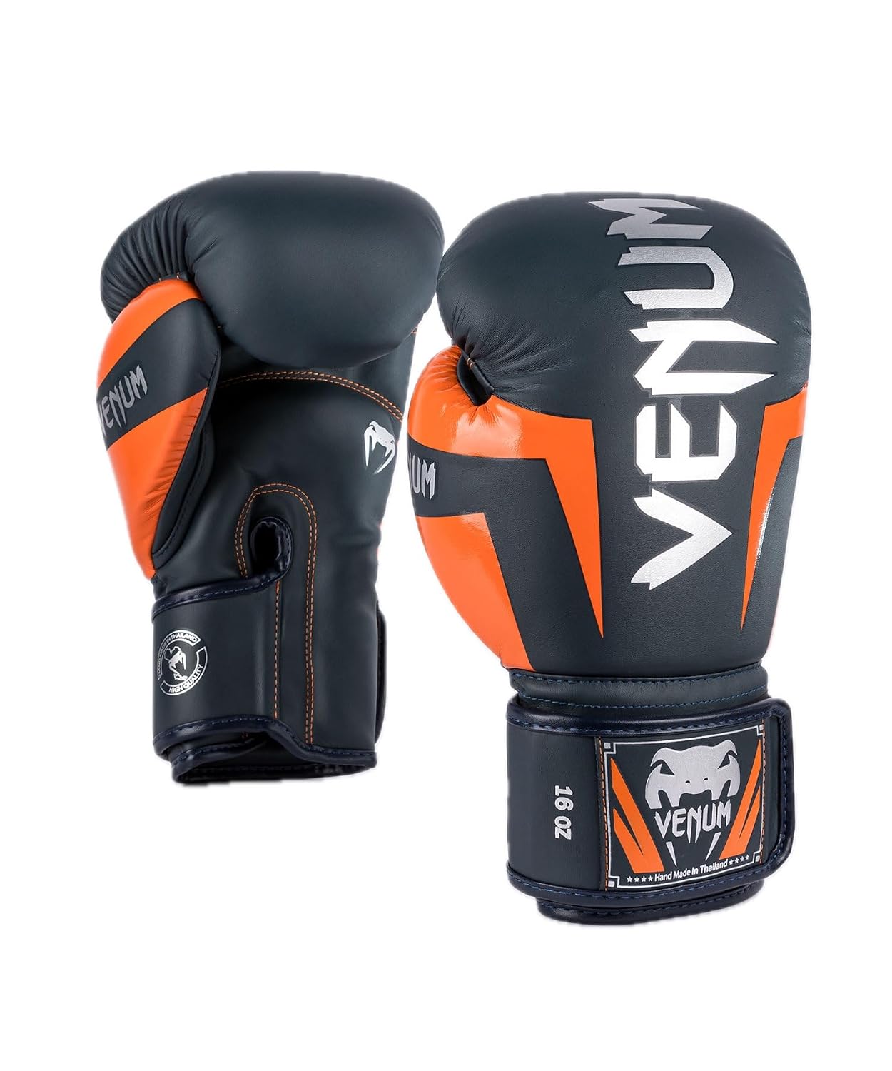 Buy Venum Elite Boxing Gloves - Navy/Silver/Orange Online at Low Prices ...