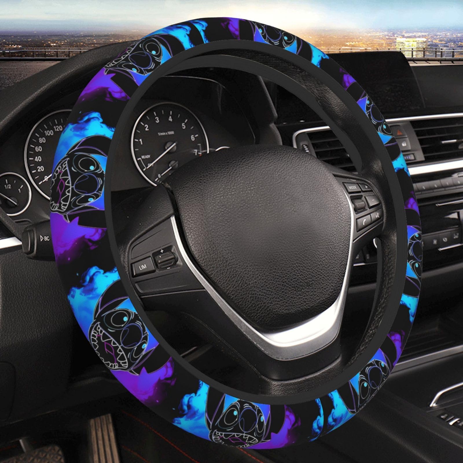Amazon.com: Gearbest Cute Cartoon Stitch Steering Wheel Cover Universal ...