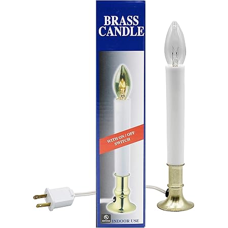 Amazon.com: Darice 9 Electric Window Brass-Plated Base Plug-in Lamp ...