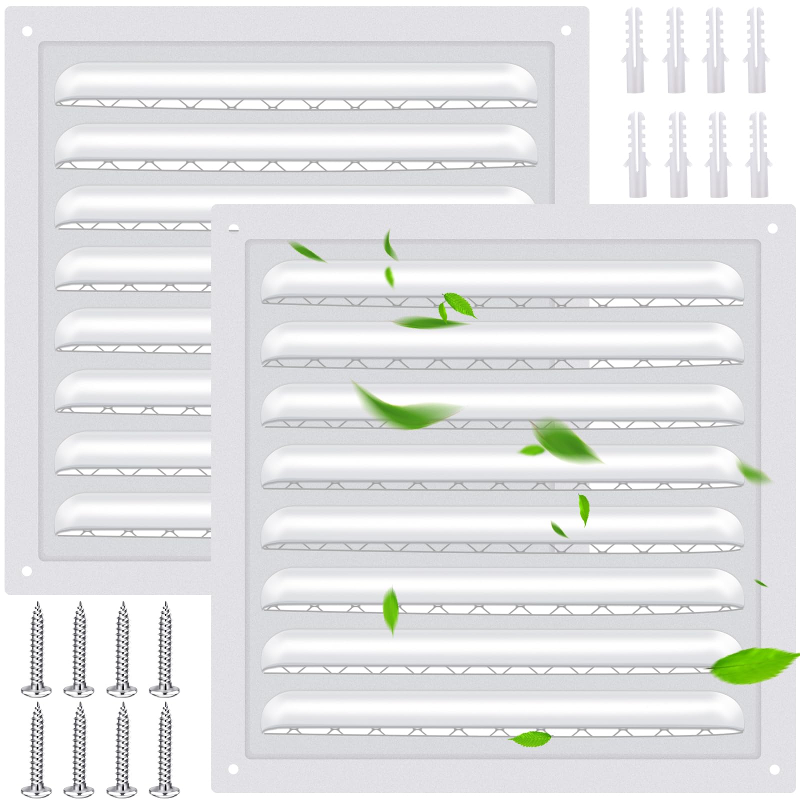 2 Pcs 8" X 8" Attic Vent Metal Shed Vents Gable Vents Louver Vent ...