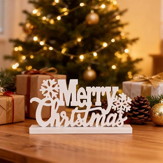 Merry Christmas Tabletop Decor, Wooden Xmas Table Sign, Merry Christmas ...