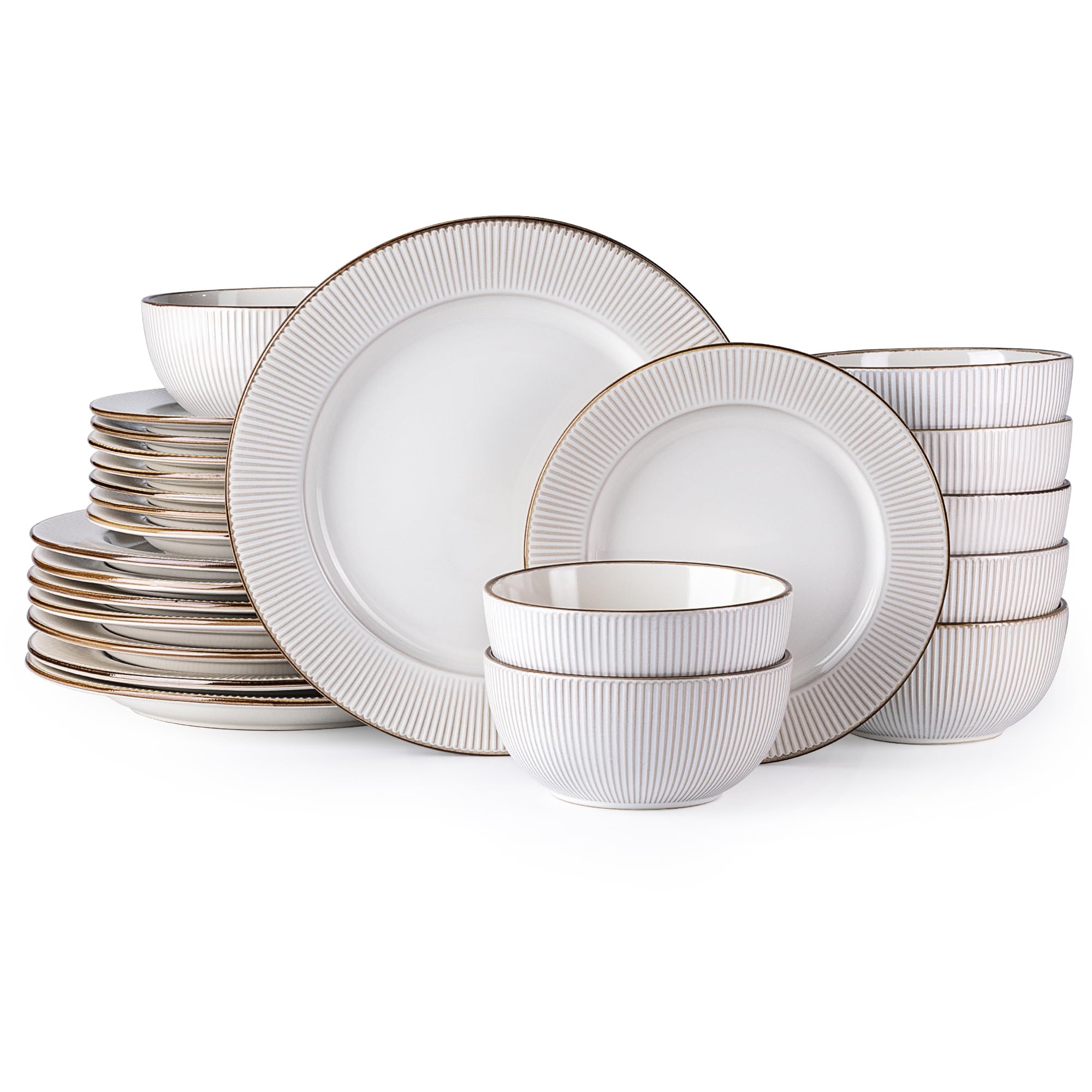 Amazon.com | GBHOME Ceramic Dinnerware Sets, 24Piece Embossed Elegant ...