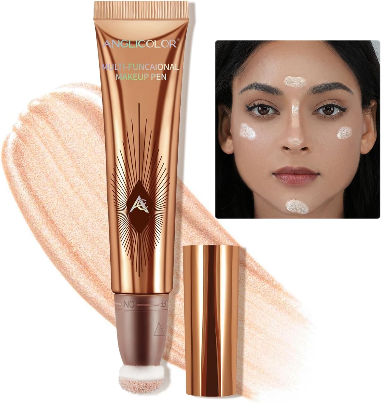 Amazon.com: Anglicolor Liquid Highlighter Makeup Stick 3D Sparkling ...
