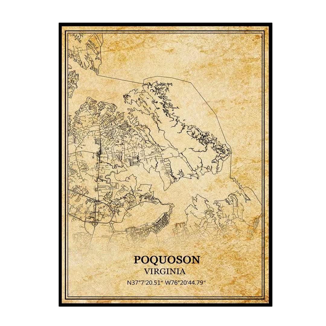Amazon.com - TANOKCRS Poquoson Virginia USA America Wall Art Vintage ...