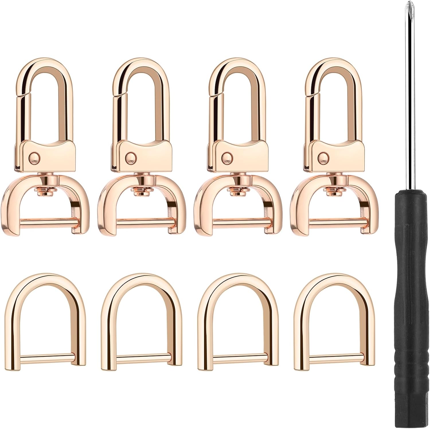 Oruola 8pcs Gold D Rings for Bags,Detachable Snap Hook Swivel Clasp ...