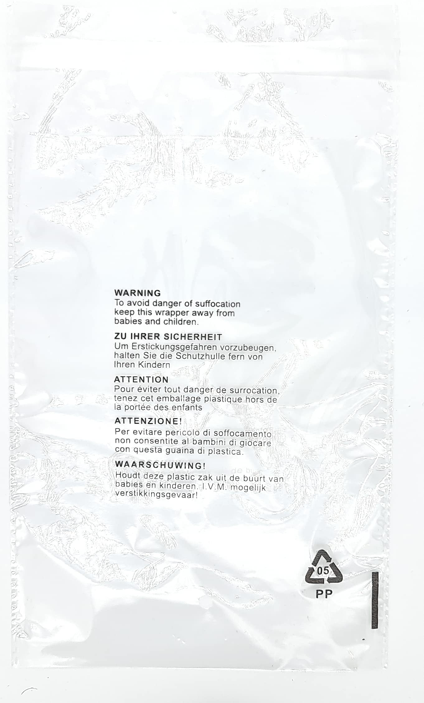 100 x Self Seal OPP Clear Poly Bags with Suffocation Warning (9 x 12 ...