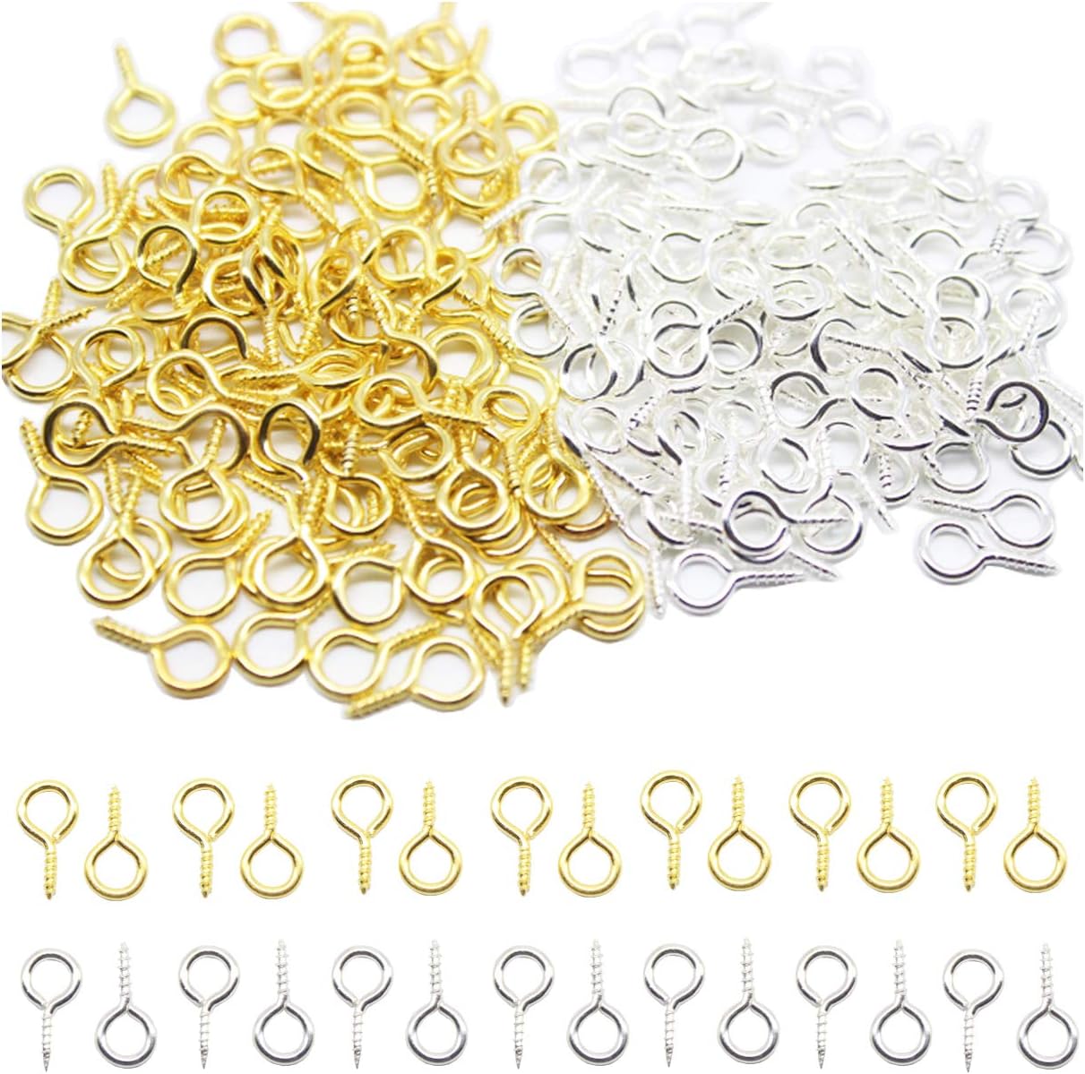 Amazon.com: 300PCS Screw Eye Pins for Jewelry Making Small Eye Hooks ...