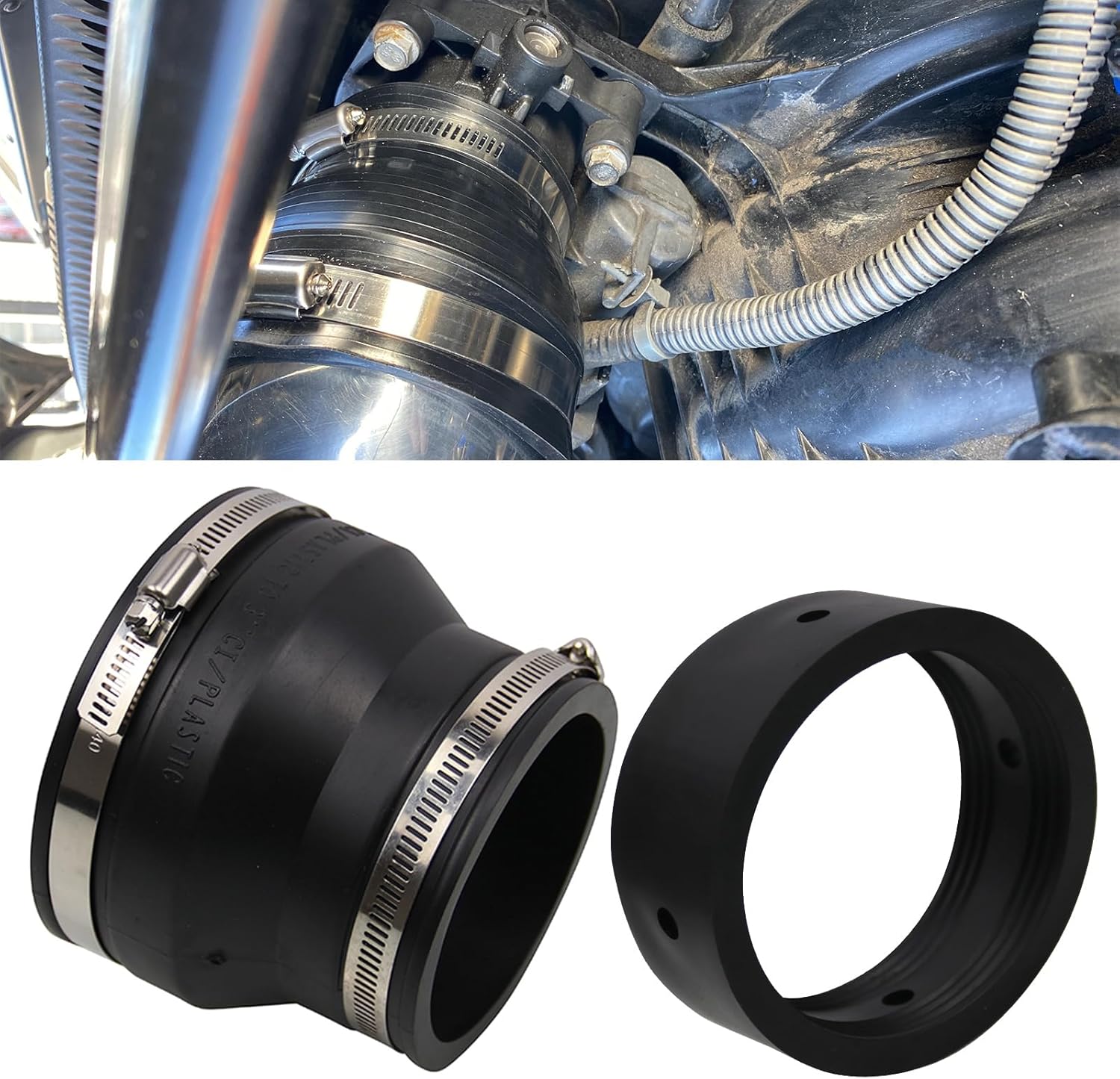 Amazon.com: RULLINE 4" to 3" Black PVC Reducer Coupler & Gate Valve ...