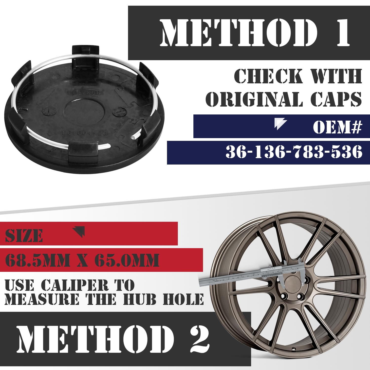 Snapklik.com : KitsPro 2.7Inch 68MM Wheel Center Caps For BMW ...