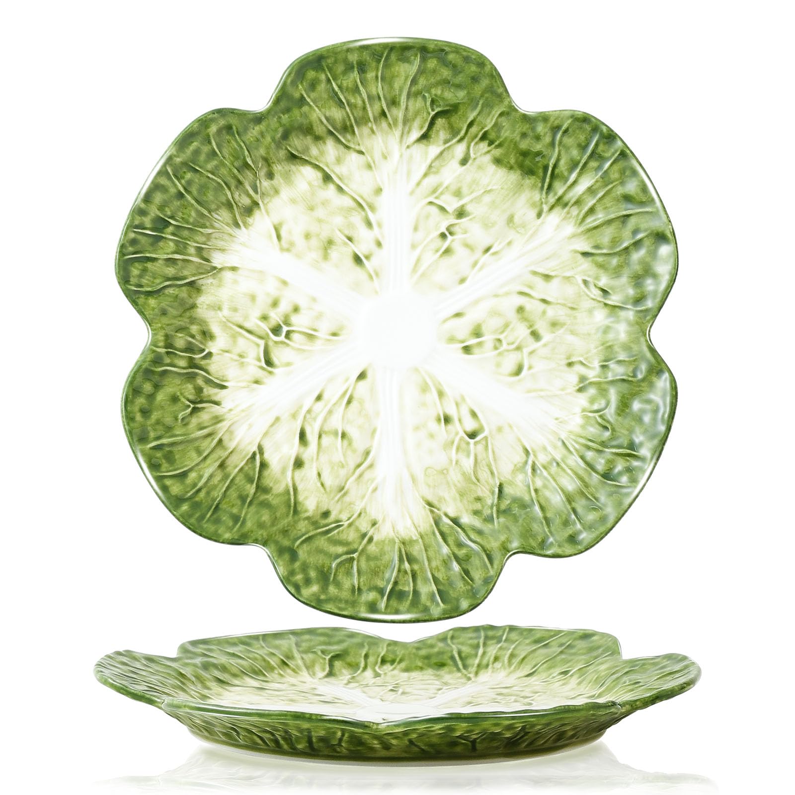 Amazon.com | Green Ceramic Salad Plate, 10.5 Inch Porcelain Decorative ...