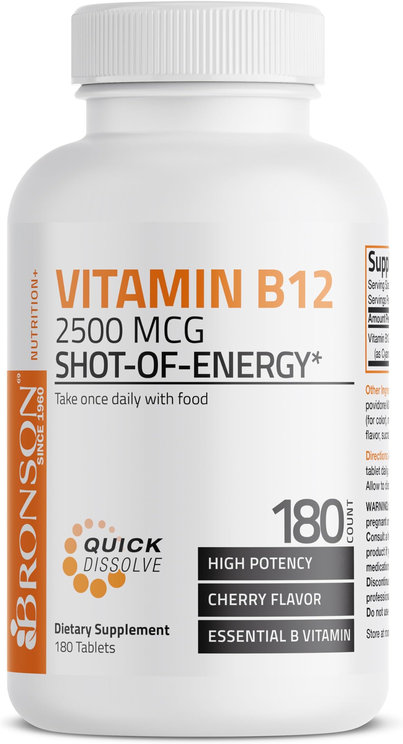 Amazon.com: Vitamin B12 2500mcg Shot Of Energy Fast Dissolve Chewable ...