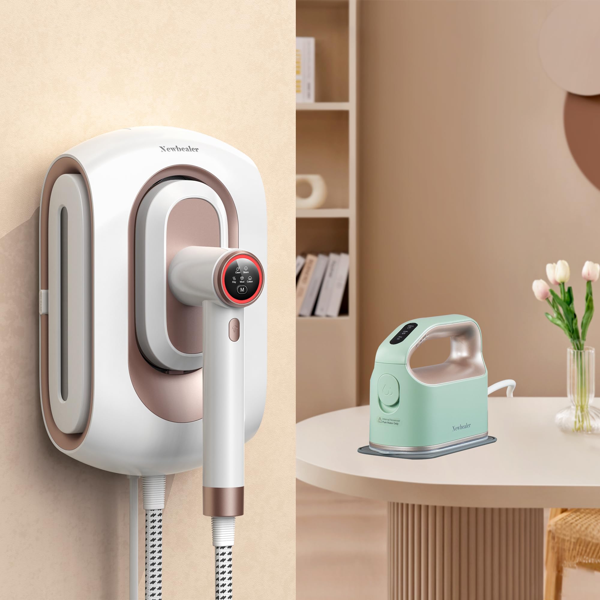 Amazon.com: Newbealer 2In1 Pro Steam Station Iron bundle with Smart ...